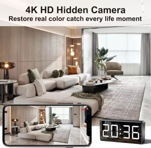 4K Wifi Clock Camera with 170 Wide Angel Lens and Night Vision